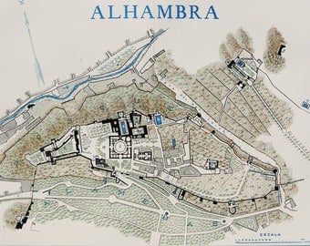 Map of alhambra | Etsy