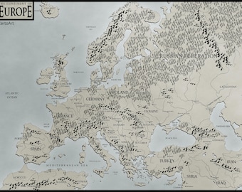 Fantasy europe map | Etsy