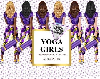 Yoga clip art | Etsy