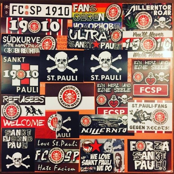 100 x St Pauli Stickers Inspiriert von FCSP Aufkleber Fahne