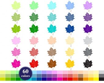 Rainbow leaves | Etsy