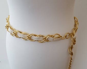 Leather link belt | Etsy