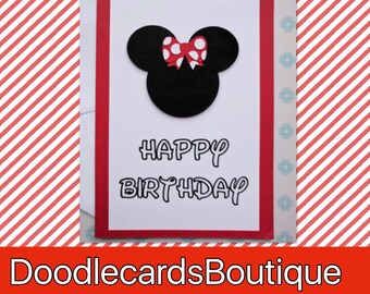 Minnie mouse card | Etsy