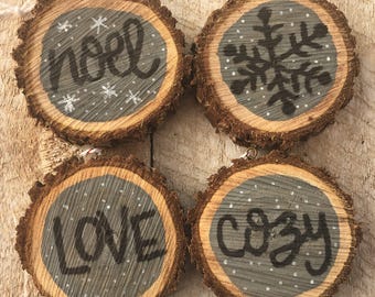 Wood slice ornament | Etsy