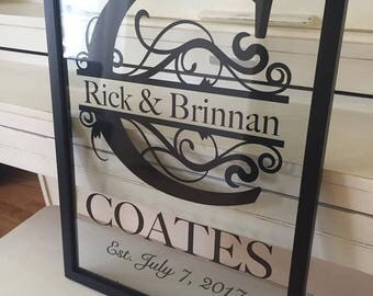 Personalized Floating Frame Split Letter Wedding Gift