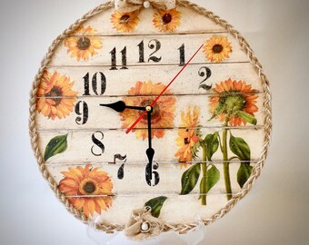 Rustic wall clock | Etsy