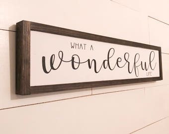 Wonderful life sign | Etsy