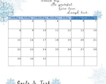 January Daily Numbers Calendar Winter Classroom Calendar