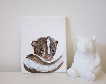 Skunk painting | Etsy