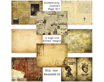 Digital Vintage Journal Page Kit Grungy Add-on Pages
