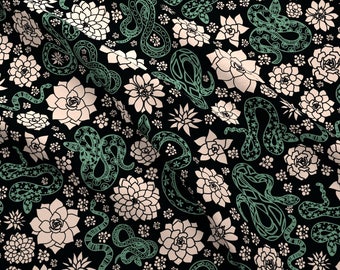 Garden Snake Fabric Snake Year With Flowers By Lucybaribeau