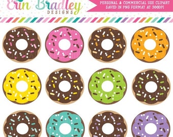 Kawaii Donuts Clipart / Cute Donut Clipart / Doughnuts Clip