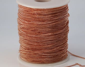 raw COPPER Chain Bulk 10 ft of Tiny Round SOLDERED Chain