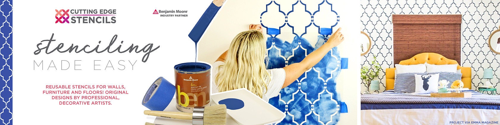 Trendy Stencils Wall Stencil Patterns for by CuttingEdgeStencils