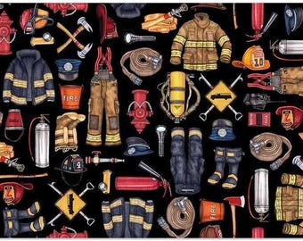 Firefighter fabric | Etsy