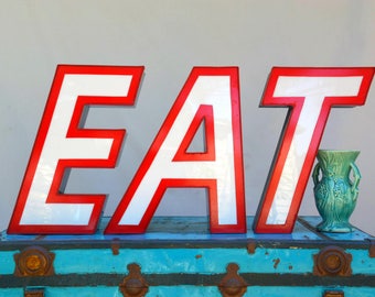 Red eat sign | Etsy