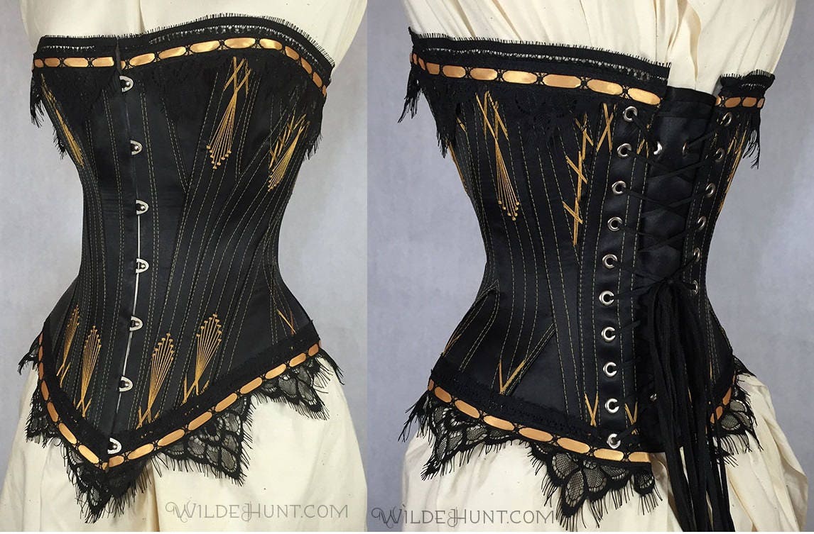 REF G Black satin 5x2 gussets pattern style hand drafted from