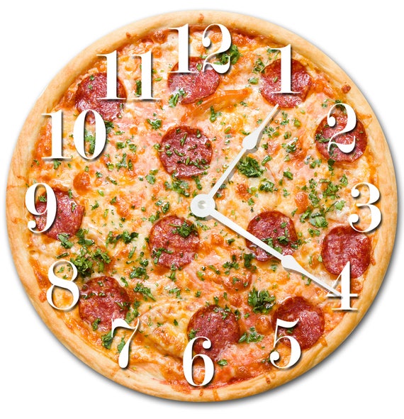 10.5 PIZZA Design Clock Living Room Clock Large