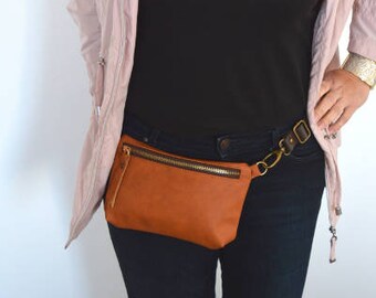 Leather hip bag | Etsy