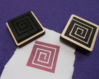 Square rubber stamp | Etsy