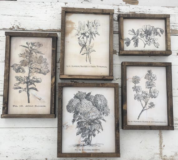 Items similar to Vintage Floral Signs Set on Etsy