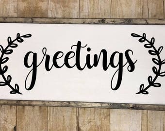 Greetings sign | Etsy
