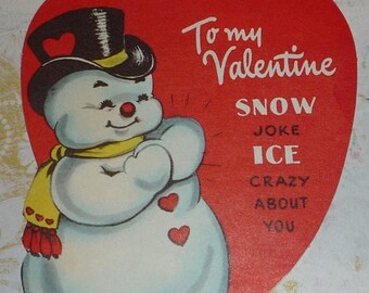 Snowman valentine | Etsy