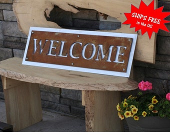 Outdoor welcome sign | Etsy