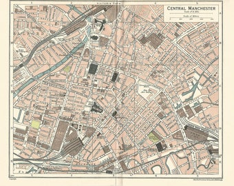 Manchester map | Etsy