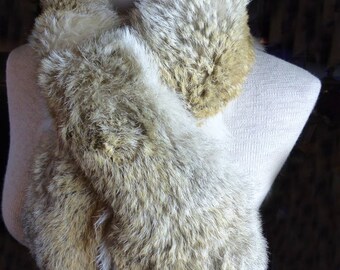 Reversible faux fur neck wrap lined in a beautiful chocolate