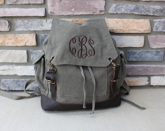 Leather backpack | Etsy