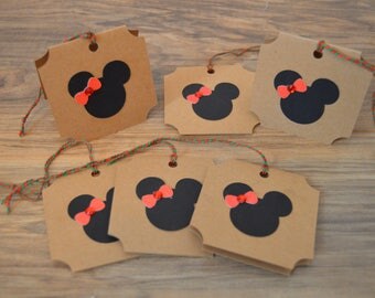 Minnie mouse tag | Etsy