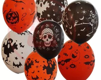 Halloween Party pdf printable balloon face sticker decorations