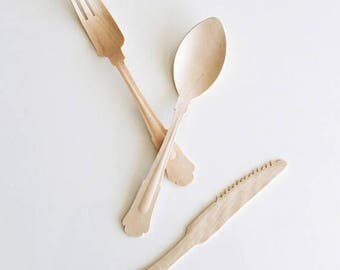 Wooden cutlery | Etsy
