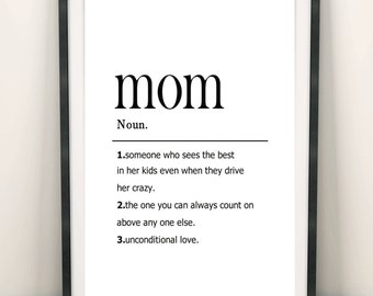 Mom definition print | Etsy