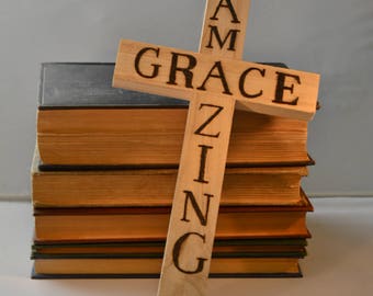 Wood burned cross | Etsy