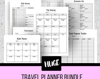 Travel Planner Vacation Planning Bundle 8 Pages Packing