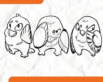 School Owls Digital Stamps line art cute owls outlines