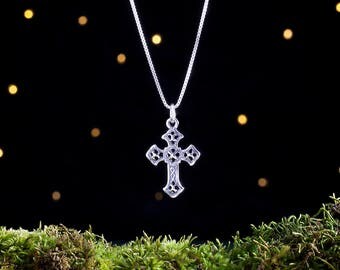 Sterling Silver Celtic Infinity Cross Double Sided