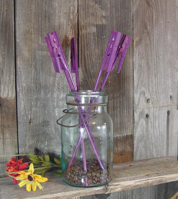 Table Number Holder Clothes Pin on a Stick pick colors set