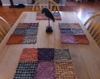 Primitive rag quilt | Etsy