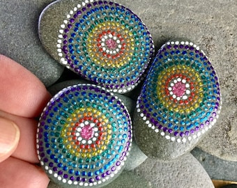 Dot painted rocks | Etsy