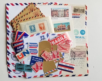 Air mail stickers | Etsy