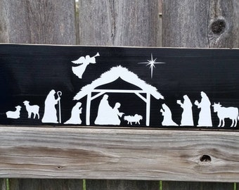 Nativity Scene Vinyl Lettering fits perfect on 8x8 inch