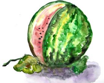 Watermelon painting | Etsy