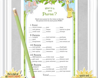 Baby Owl What's in Your Purse Baby Shower Game Shower