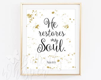 He restores my soul | Etsy