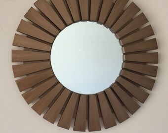 Wood sunburst mirror | Etsy