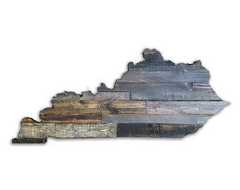 Kentucky Rustic Wood State Cut Out Wooden Kentucky State