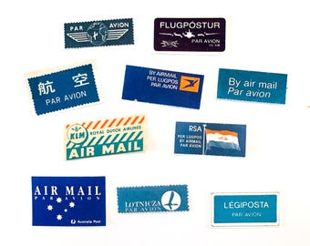 Airplane Post Mark Air Mail Par Avion Mail Art Rubber Stamp